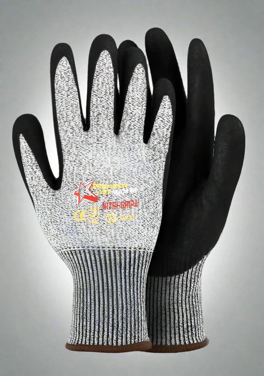 Cutmaster Nitri Gripa – Palm-Dipped Cut-Resistant Glove – Solid Safety ...