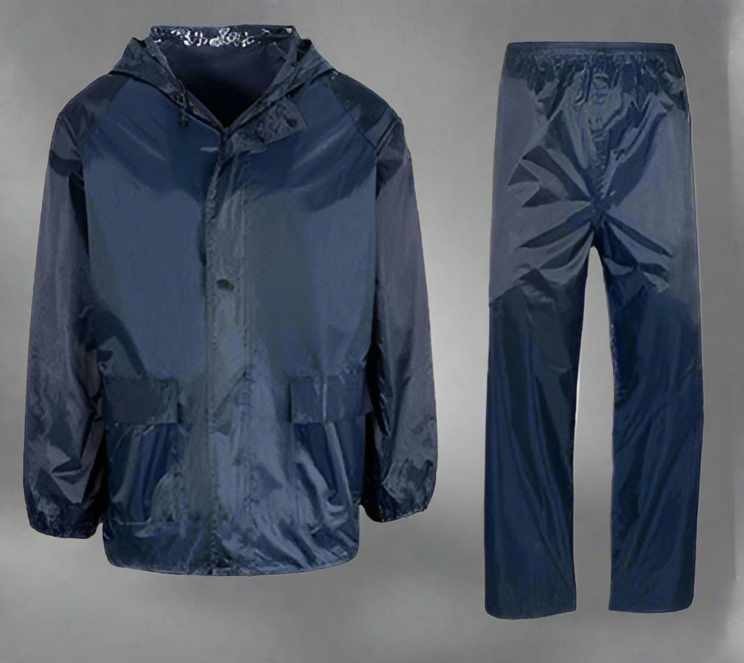 Rubberized Two-Piece Rain Suit – Solid Safety and Stationers