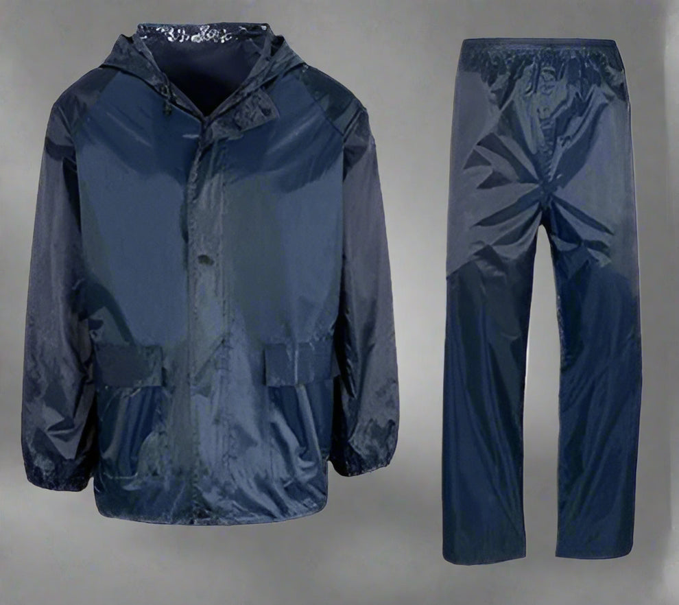 Rubberized Two-Piece Rain Suit – Solid Safety and Stationers