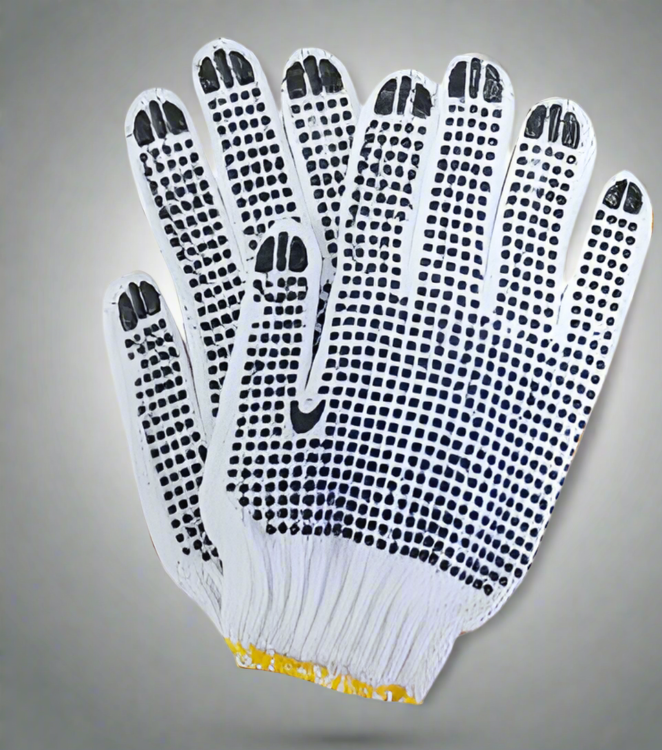 Double-Sided Polka Dot Cotton Grip Glove – Solid Safety and Stationers
