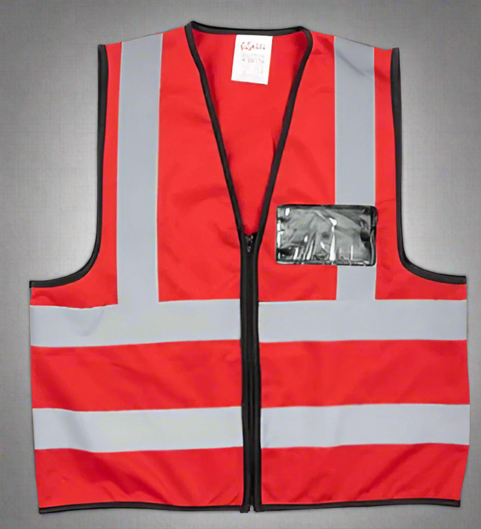 Hi-Viz Reflective Vest With Zip & ID Pouch – Solid Safety and Stationers